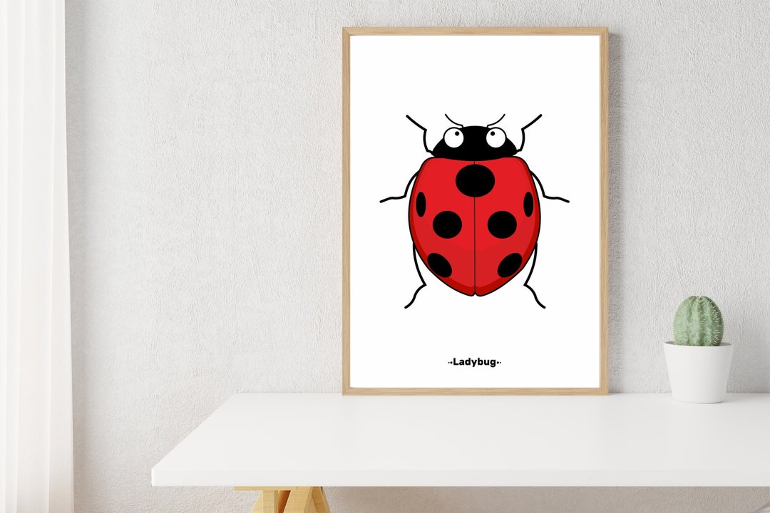 Ladybug Printable Wall Art – Insect Poster for Kids Room or Nursery ...
