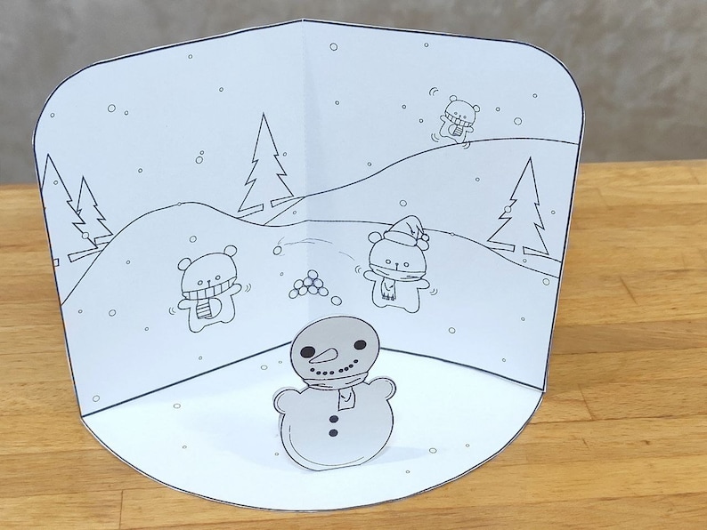 Printable Christmas Diorama – Coloring & Craft Pages for Kids - Etsy