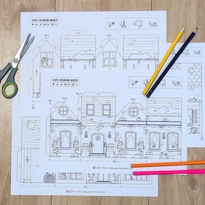 Printable Christmas Paper Houses Craft Kit - Etsy