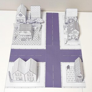 Printable Paper City Craft Set | DIY 3D Mini Town for Kids | Instant ...