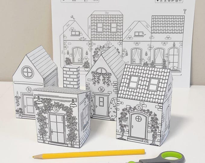 Printable Paper City Craft Set | DIY 3D Mini Town for Kids | Instant ...
