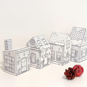 Printable Christmas Paper Houses Craft Kit - Etsy