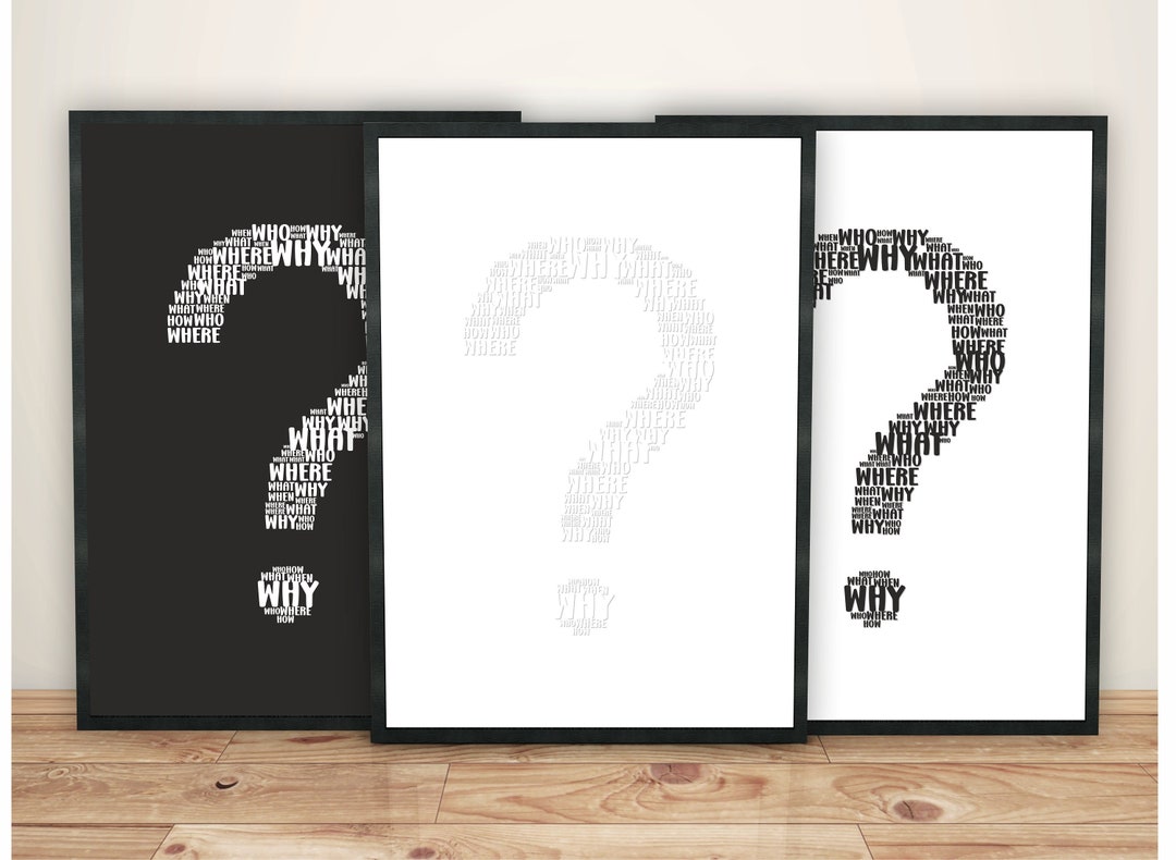 Question Mark Poster A4, Poster Set of Three, Question Mark Print ...