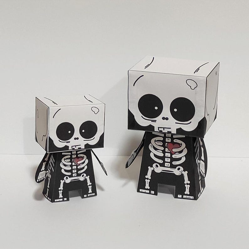 Printable Halloween Skeleton Paper Craft – DIY Decoration - Etsy