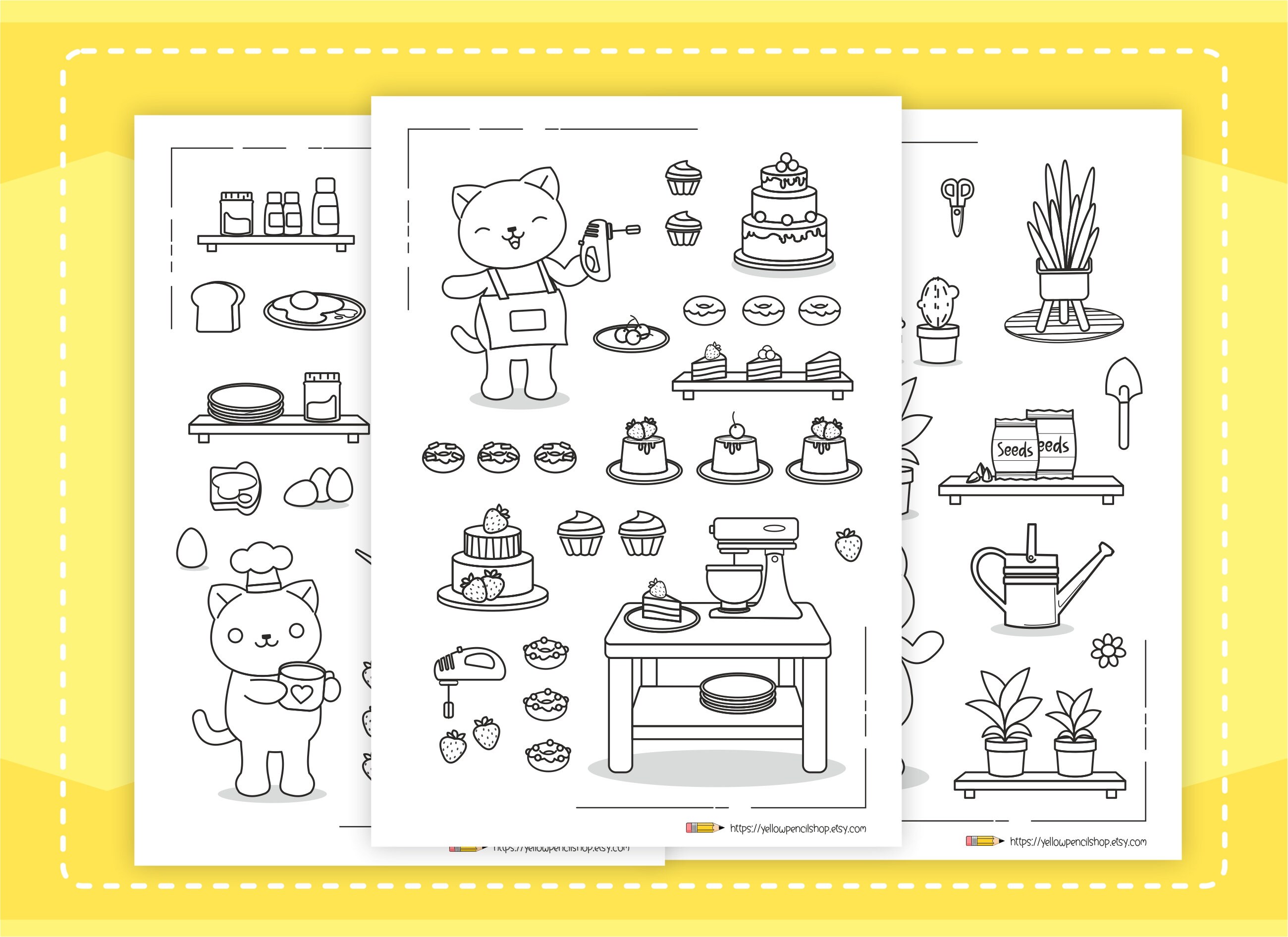 Coloring Book Set of 5 Printable Coloring Pages, + 1 Page as a Gift ...