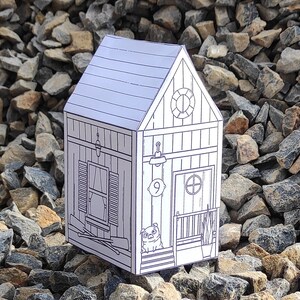 Lighthouse and Beach Houses Paper Toy Kit | Summer Craft Printable for ...