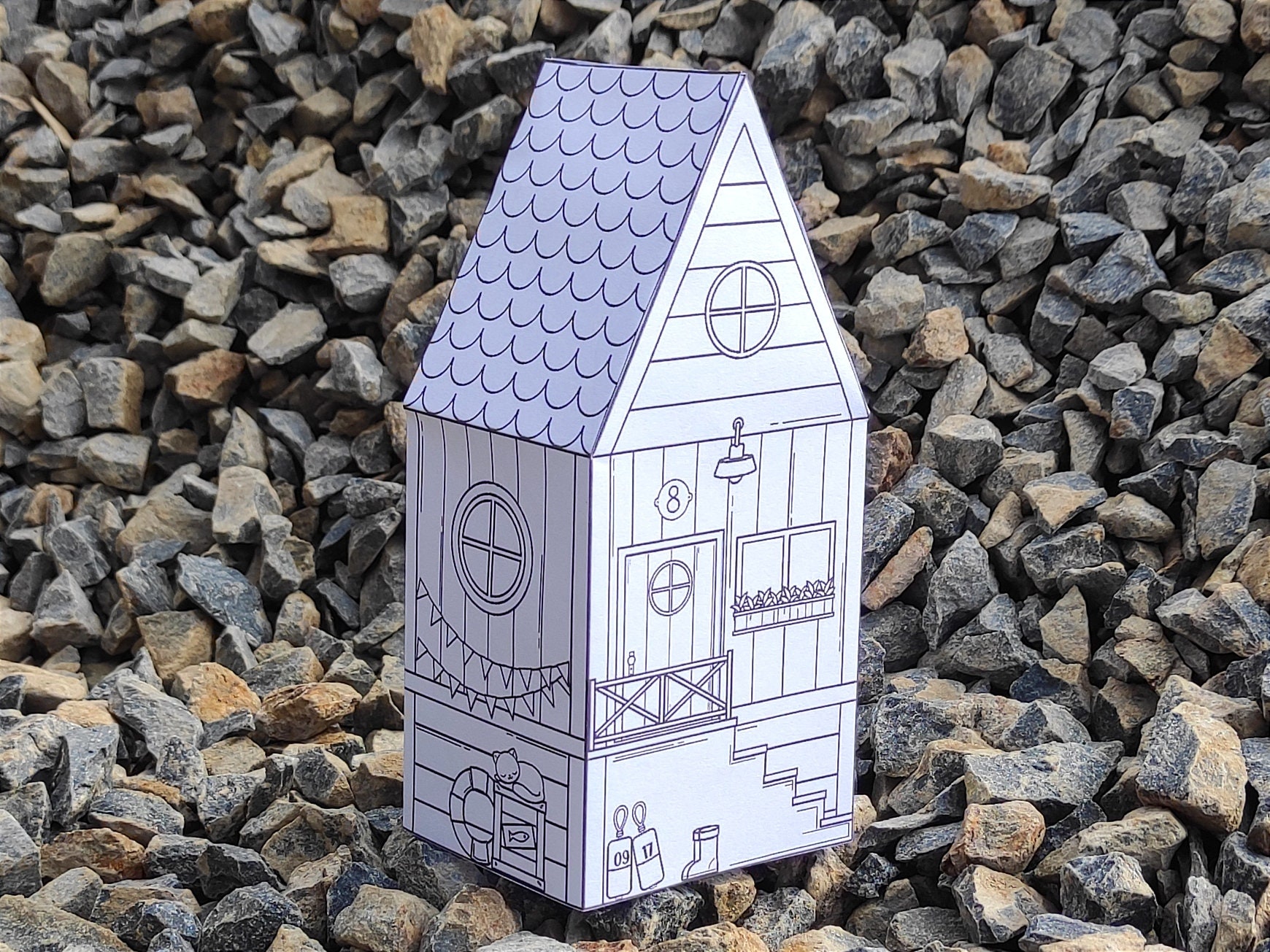 Paper Toy House Making Kit, Set 3 Lighthouse and Beach Cottage, Cut and ...
