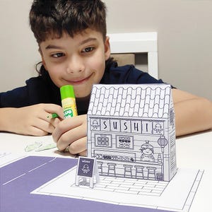Printable Paper City Craft Set | DIY 3D Mini Town for Kids | Instant ...