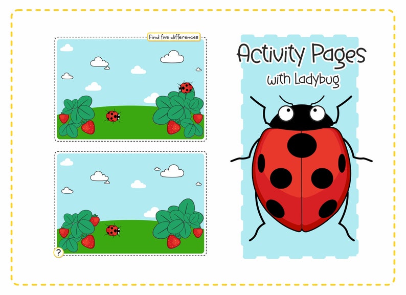 11 Activity Pages With Coloring Pages, Ladybug Coloring and Puzzles ...