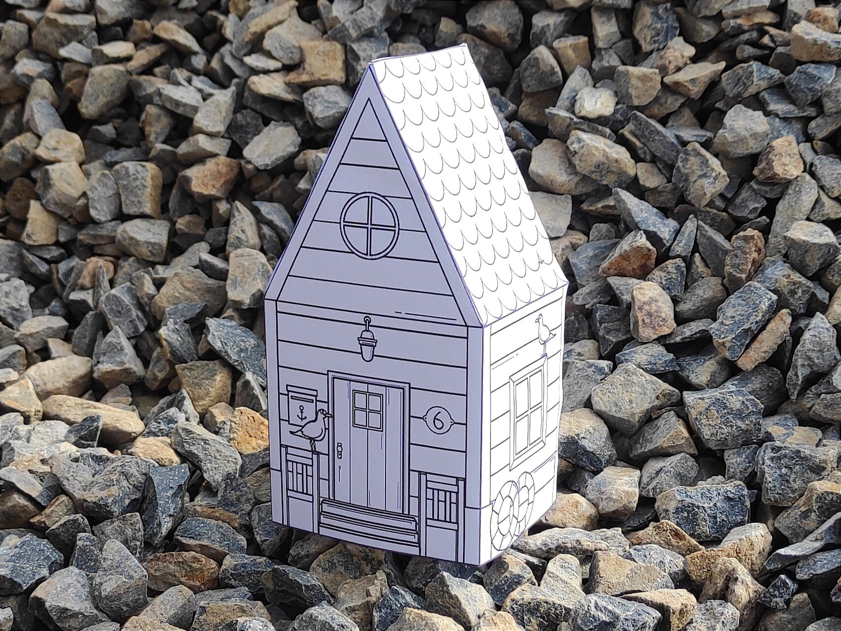 Paper Toy House Making Kit, Set 3 Lighthouse and Beach Cottage, Cut and ...