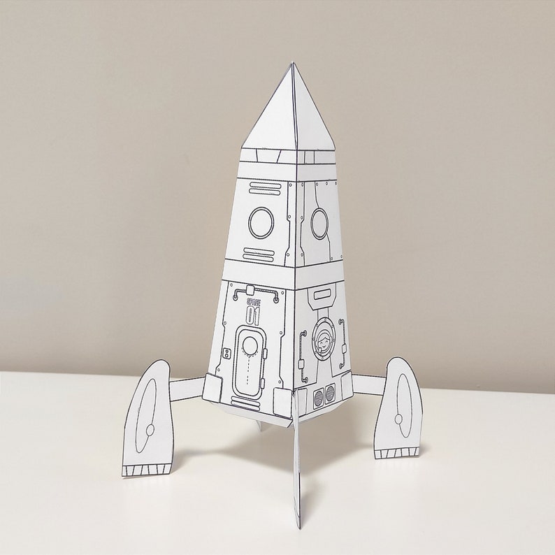 Rocket, Space Station and Mars Rover Paper Toy Making Kit, Set #4 ...