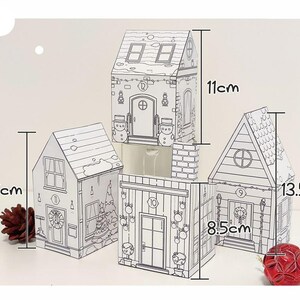 Printable Christmas Paper Houses Craft Kit - Etsy