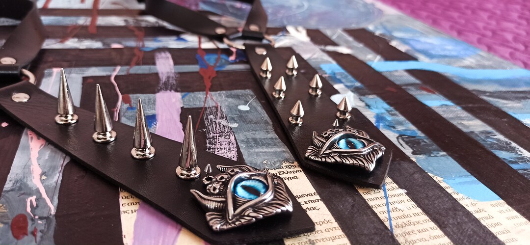 The Evil Eye Tie - Vegan Leather Choker Tie - Etsy