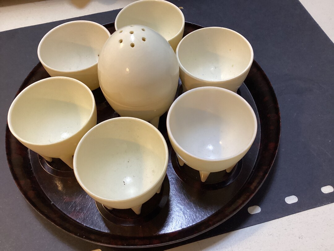 Bakelite Egg Set sputnik White Completely Intact - Etsy