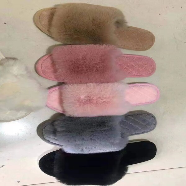 Fluffy Slides - Etsy