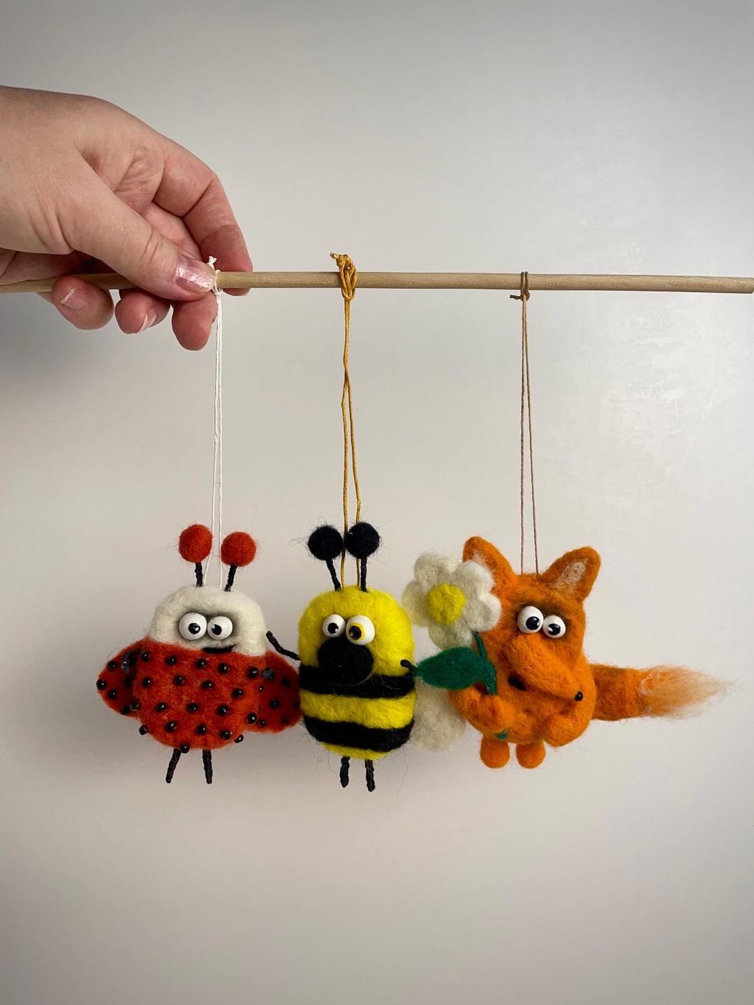 Handmade Wool Felt Car Pendant: Eco-friendly Animal Decoration - Etsy
