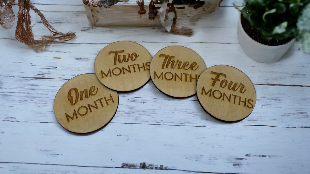 Baby Mile Marker 12 Month Milestone Marker Wooden Disc Set Baby ...