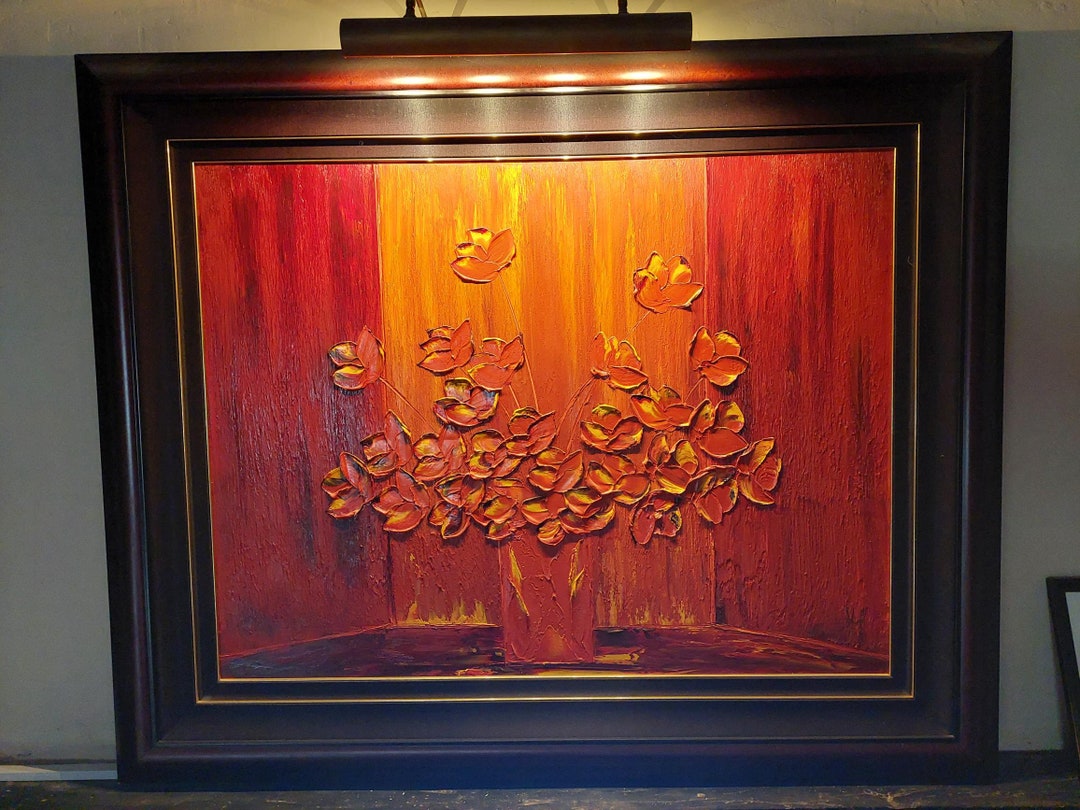 Jaline Pol Original Oil on Canvas: 'je Veux Des Fleurs Pour Appuyer Ma ...