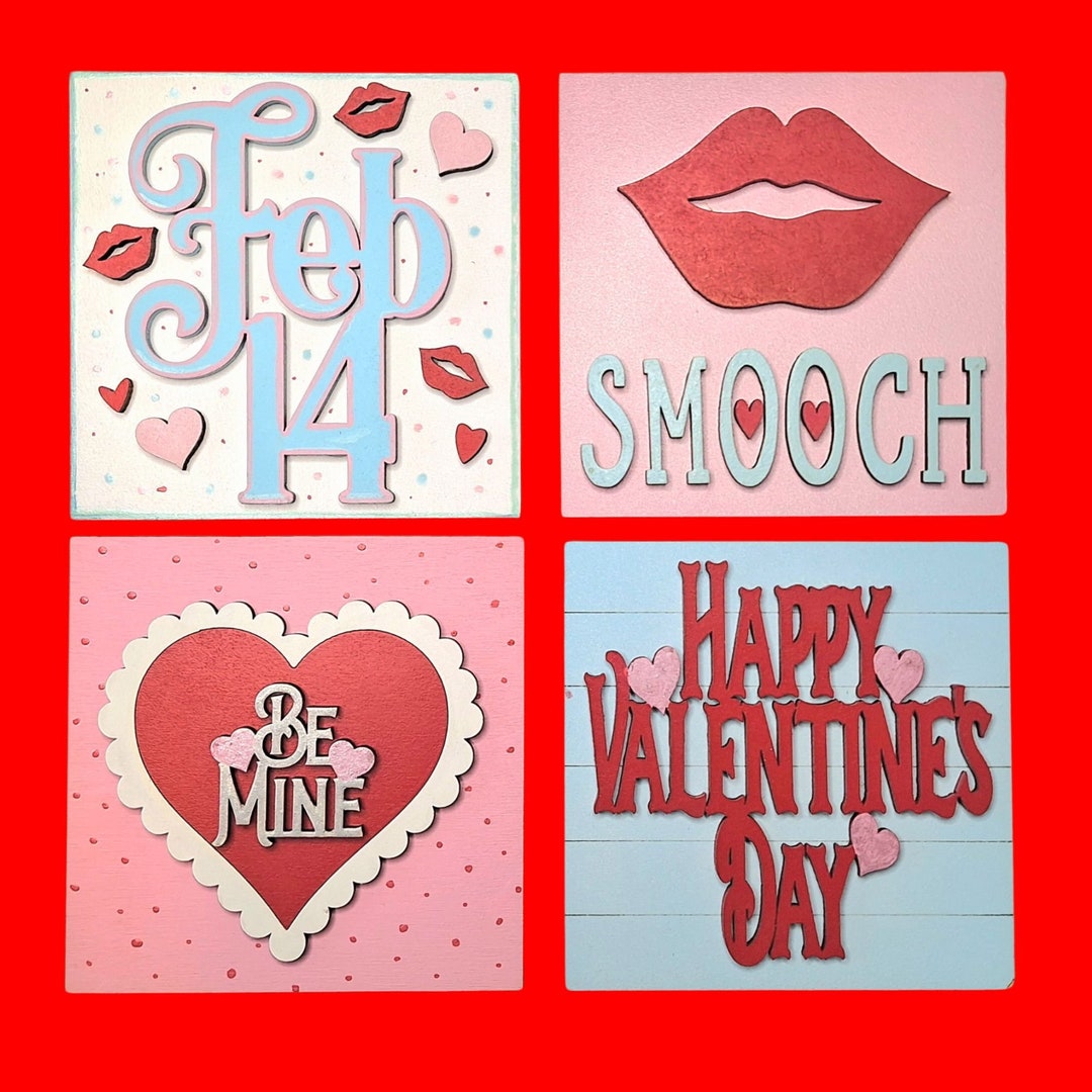 Valentine Interchangeable 4.25 Tiles Home Decor Decorative Mini Signs ...