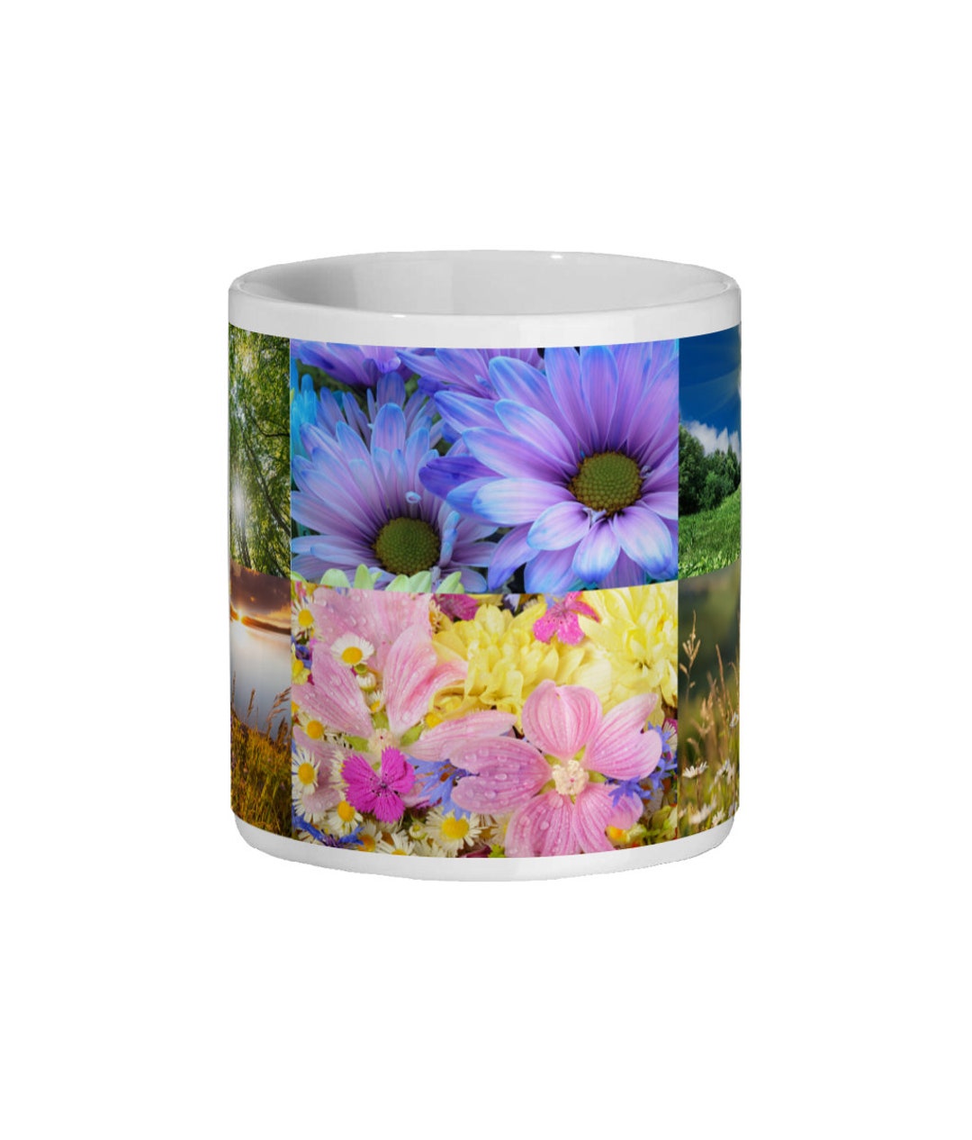 Floral Collage Nature Mug, Outdoor Scenery - Etsy