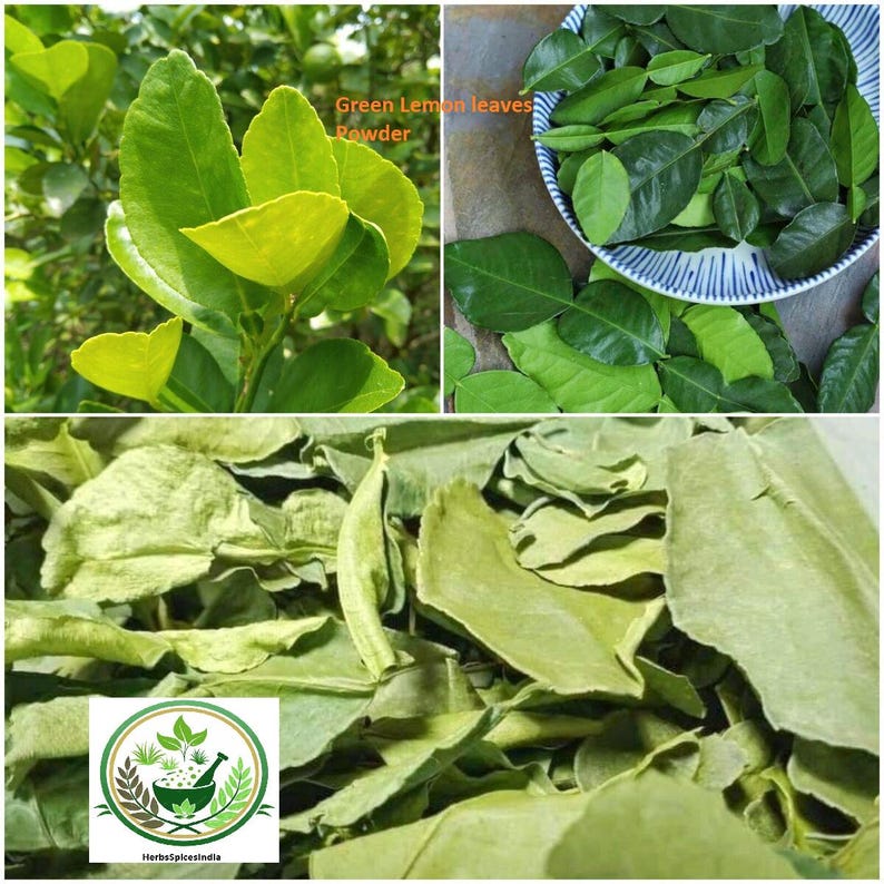 Herbsspicesindia, Green Lemon Leaves Powder for Seasoning, Lemon Leaves ...