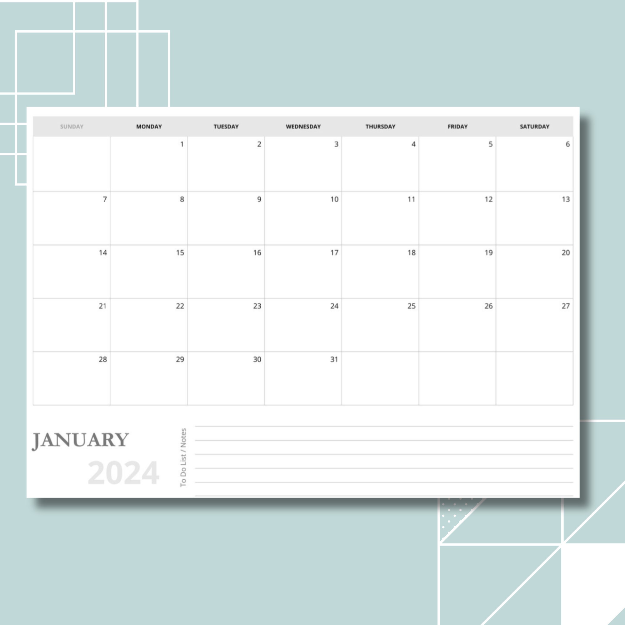 Printable Monthly 2024 Planner - Etsy