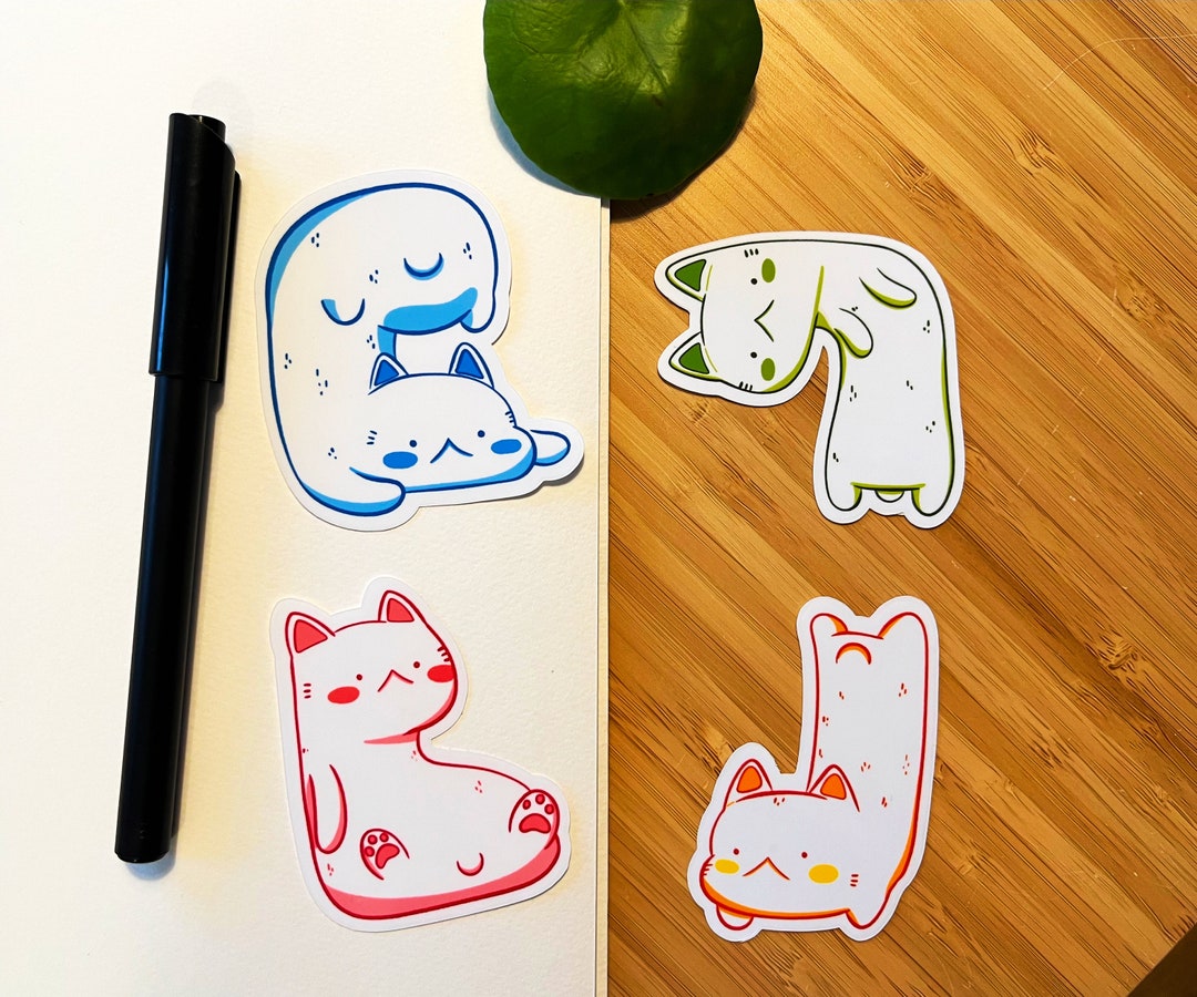 Corner Cats // Cat Sticker Pack // Cute GLOSSY Vinyl Sticker - Etsy