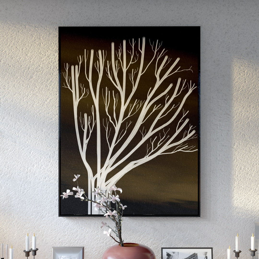 Tree Black Art, Wall Art Print, Black and White Wall Art, Original Made ...