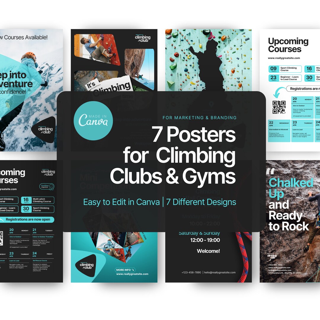 POSTERS | Climbing Gym Digital Download Marketing Template, Rock ...