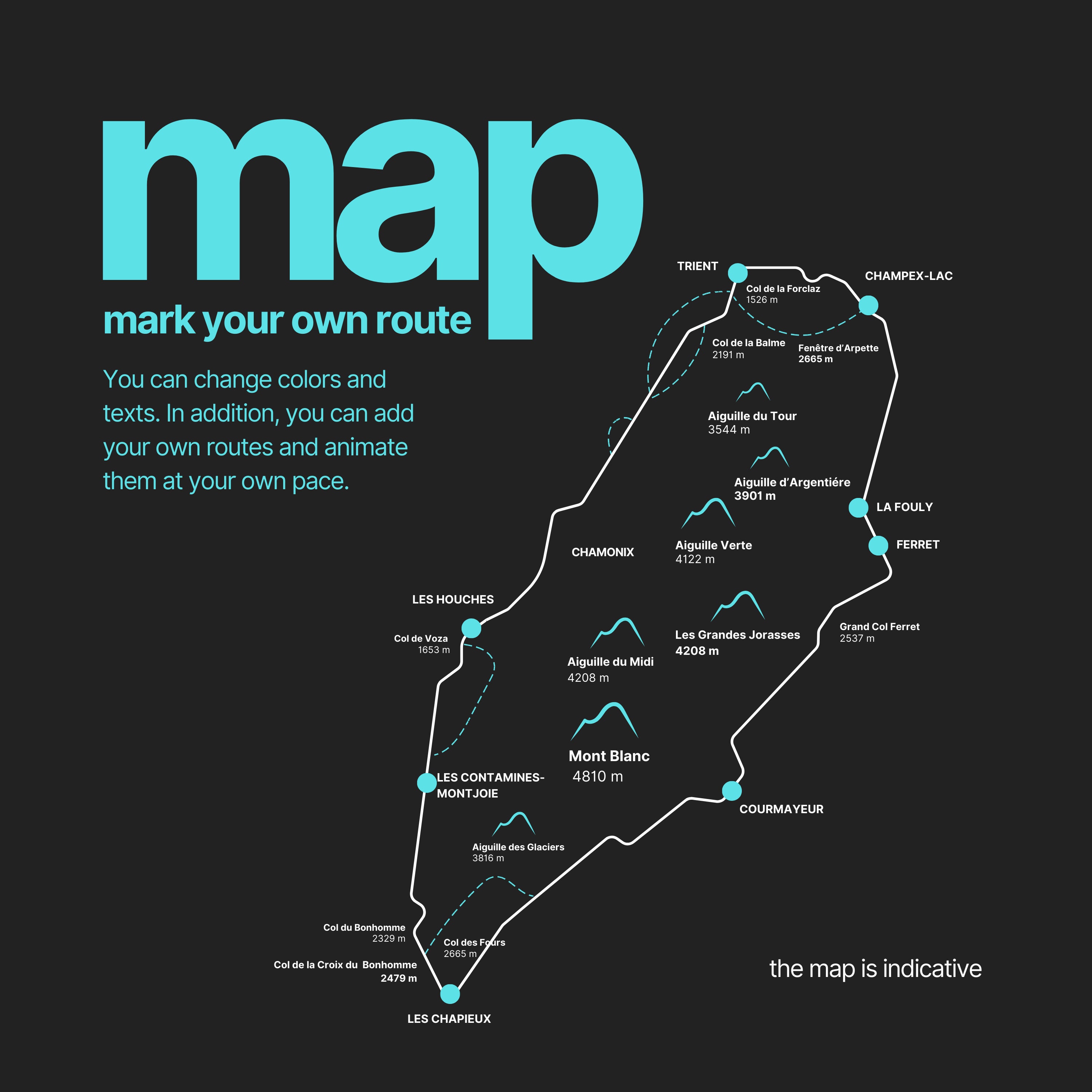 ILLUSTRATED MAP | Tour Du Mont Blanc Map for Outdoor Adventure Company ...