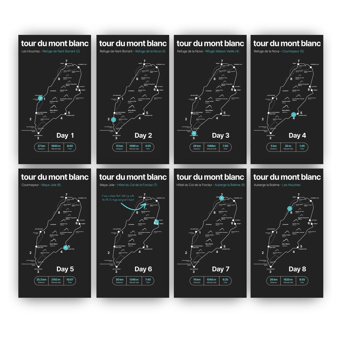 ILLUSTRATED MAP | Tour Du Mont Blanc Map for Outdoor Adventure Company ...