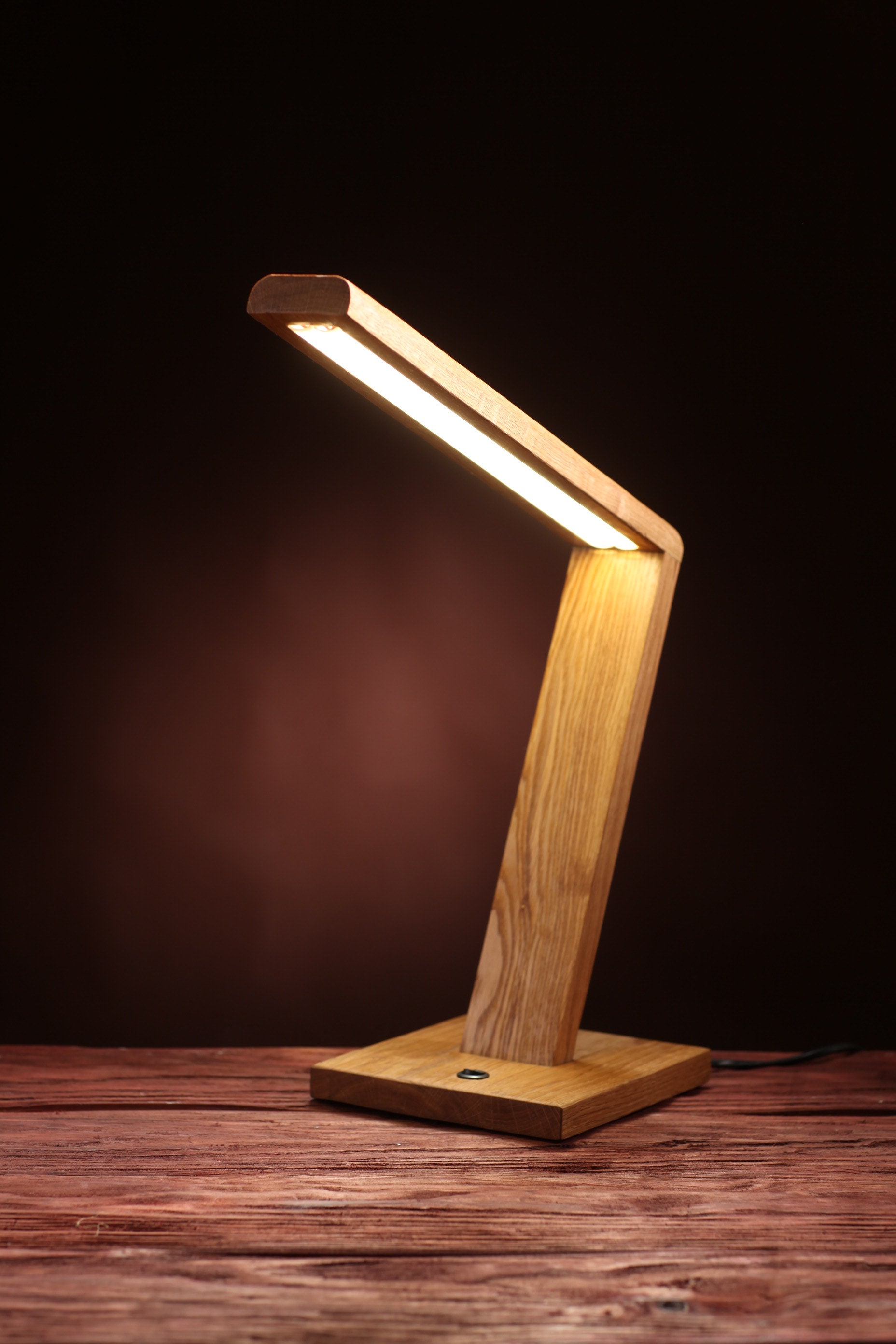 Wood Desk Led Lamp, Handmade Table Lamp, Wood Lamp, Table Lights, Home ...