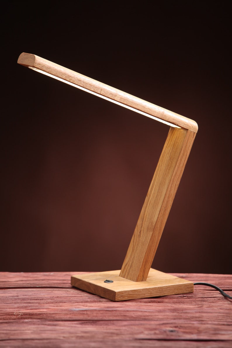 Wood Desk Led Lamp, Handmade Table Lamp, Wood Lamp, Table Lights, Home ...