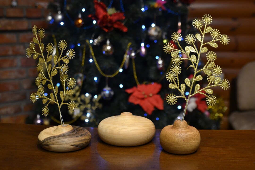Wooden Vases Set of 3, Handmade Wood Vase, Decor Vase, Gift for Home ...
