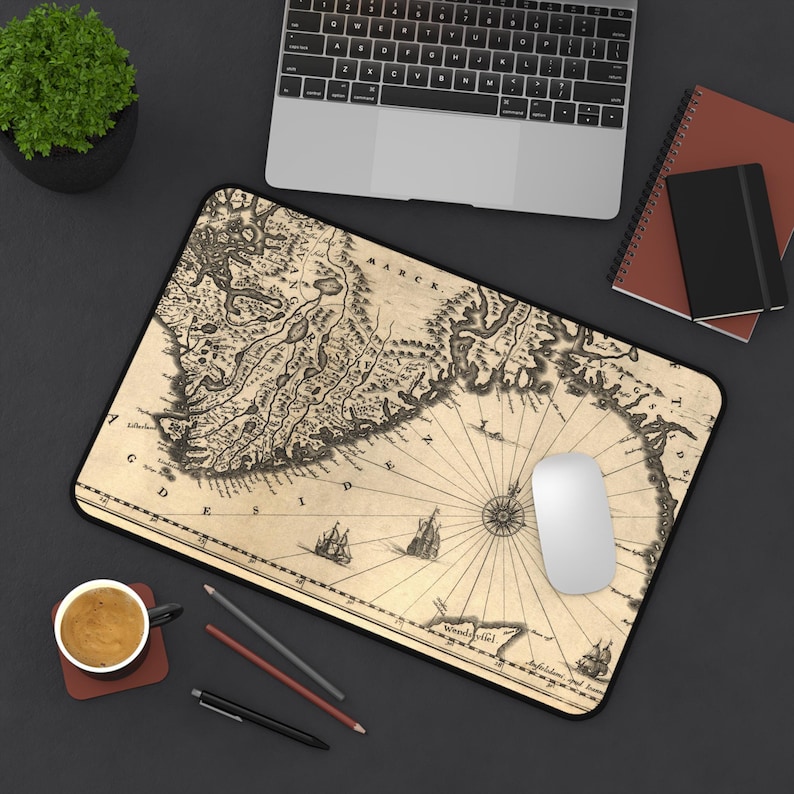 Desk Mat, Ancient Viking Map, Norse Map Desk Pad, Viking Desk Blotter ...