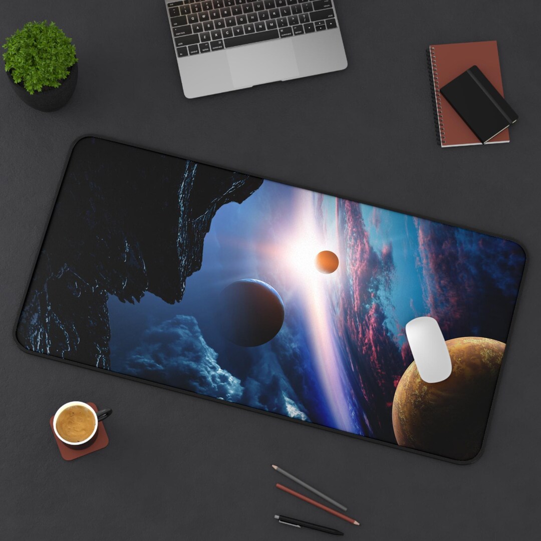 Fantasy Planets Desk Mat | Office Mouse Pad Blotter - Etsy