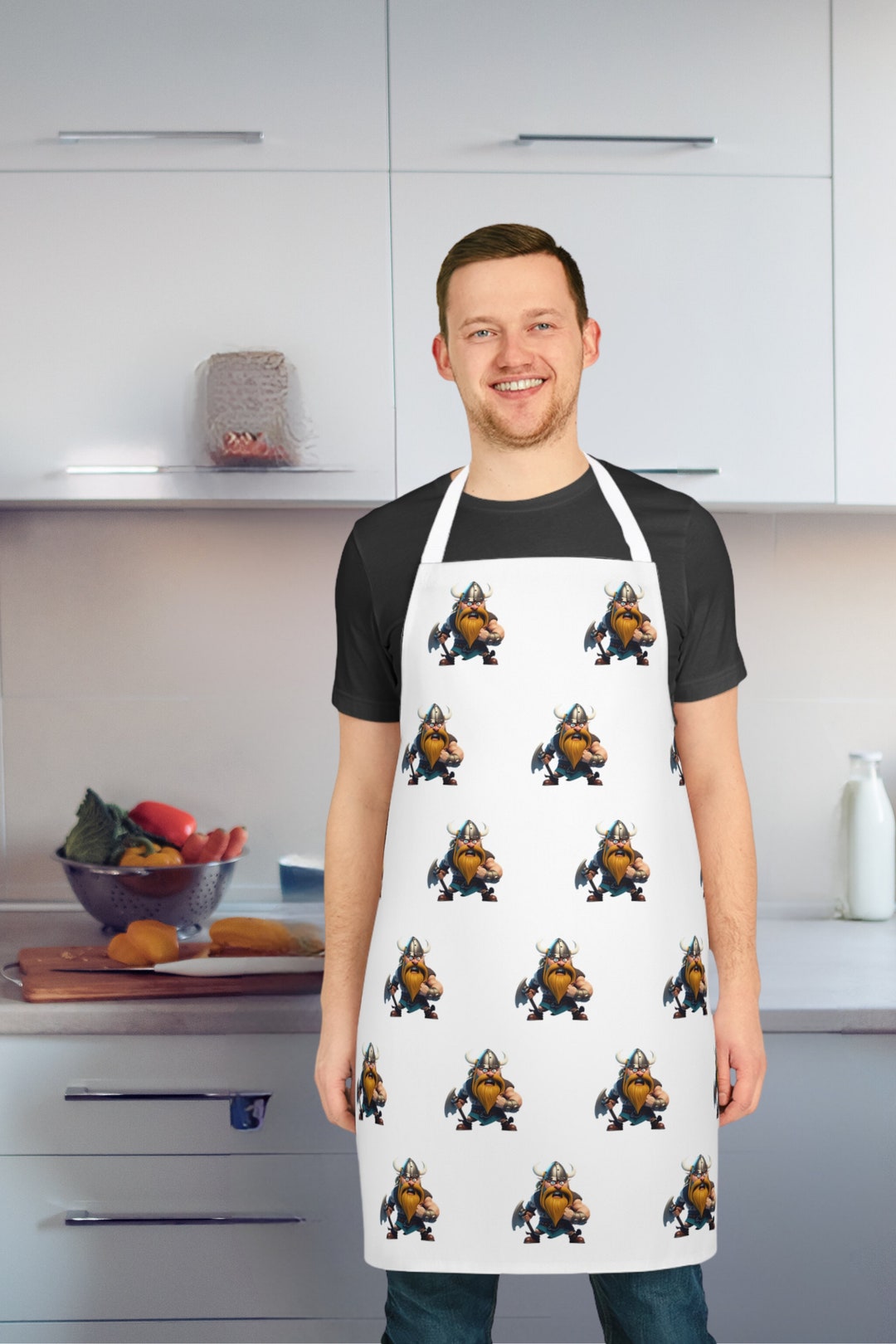 Cartoon Viking Apron Smock - All Over Print Chef Apron for Kids, Fun ...