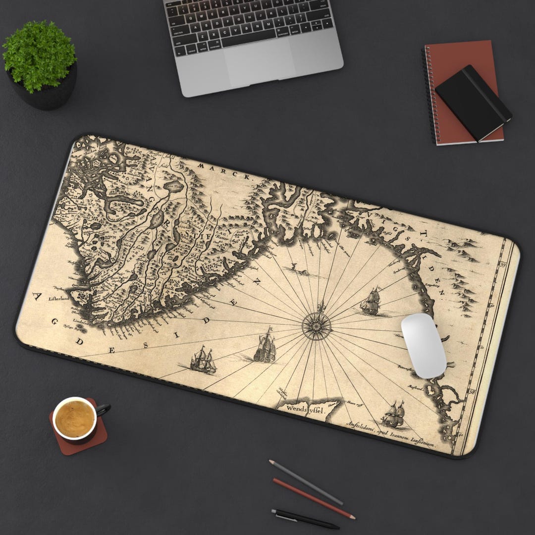 Desk Mat, Ancient Viking Map, Norse Map Desk Pad, Viking Desk Blotter ...