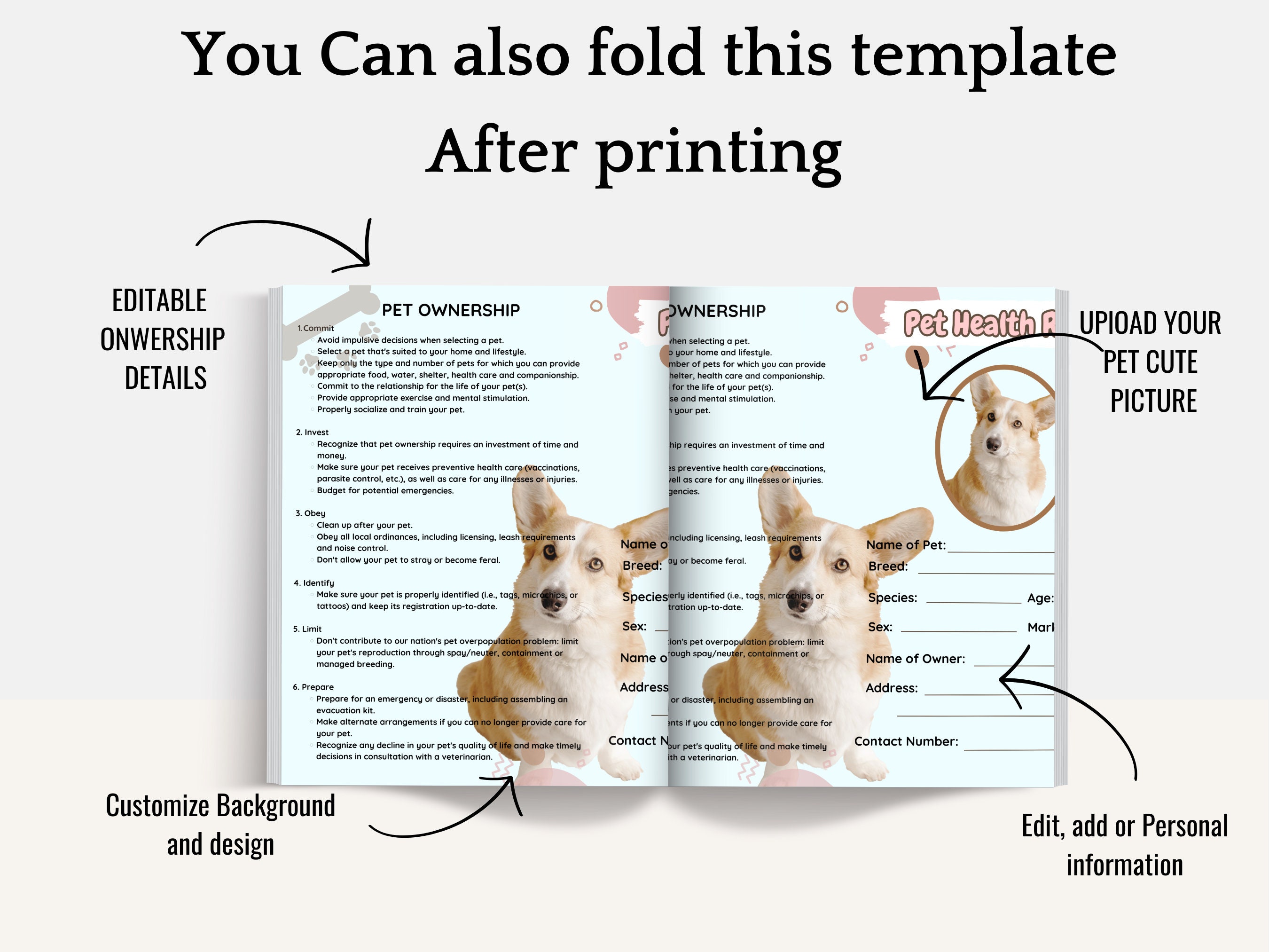 Pet Record Book Template Vaccination Tracker Digital Record Book Dog ...