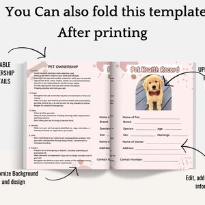 Pet Record Book Template Vaccination Tracker Digital Record Book Dog ...