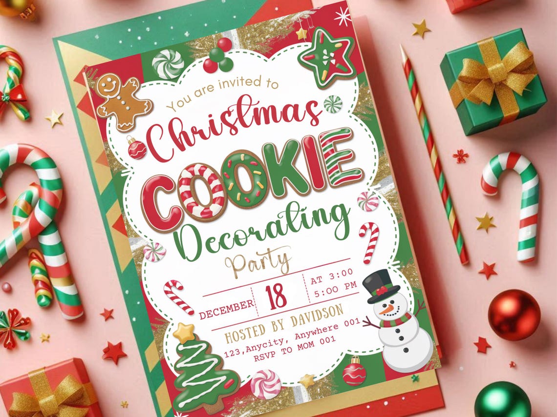 Christmas Cookie Party Invitation Decorating Party Invitation Holiday ...