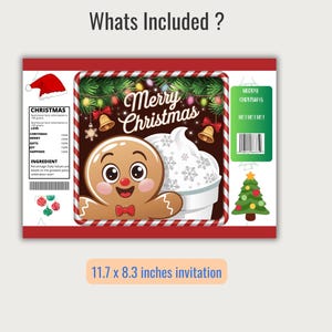 Editable Chip Bag Template Christmas Gingerbread Chip Bag Template Kids ...
