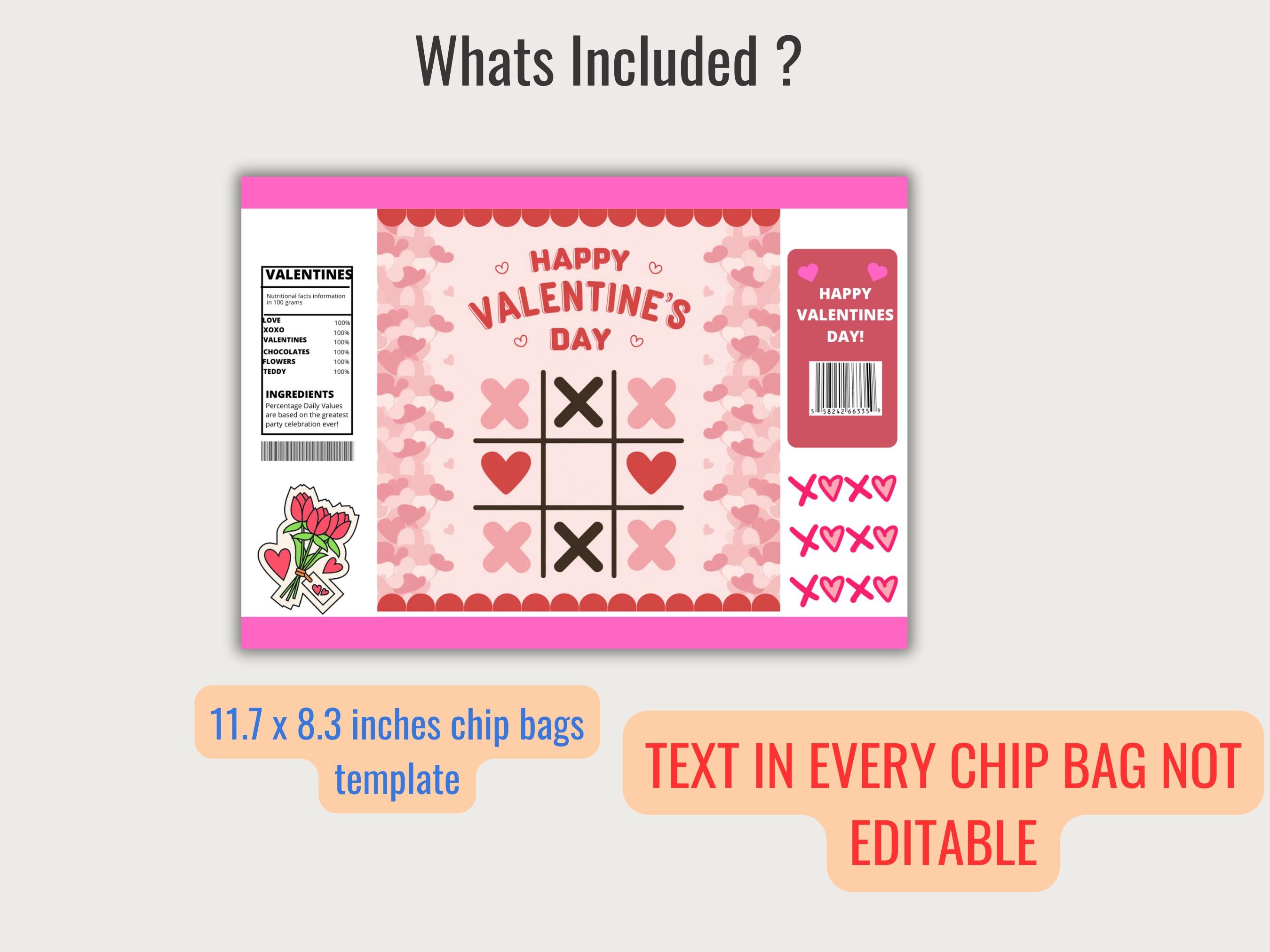 Editable Chip Bag Template Valentines Chip Bag Template Kids Party ...