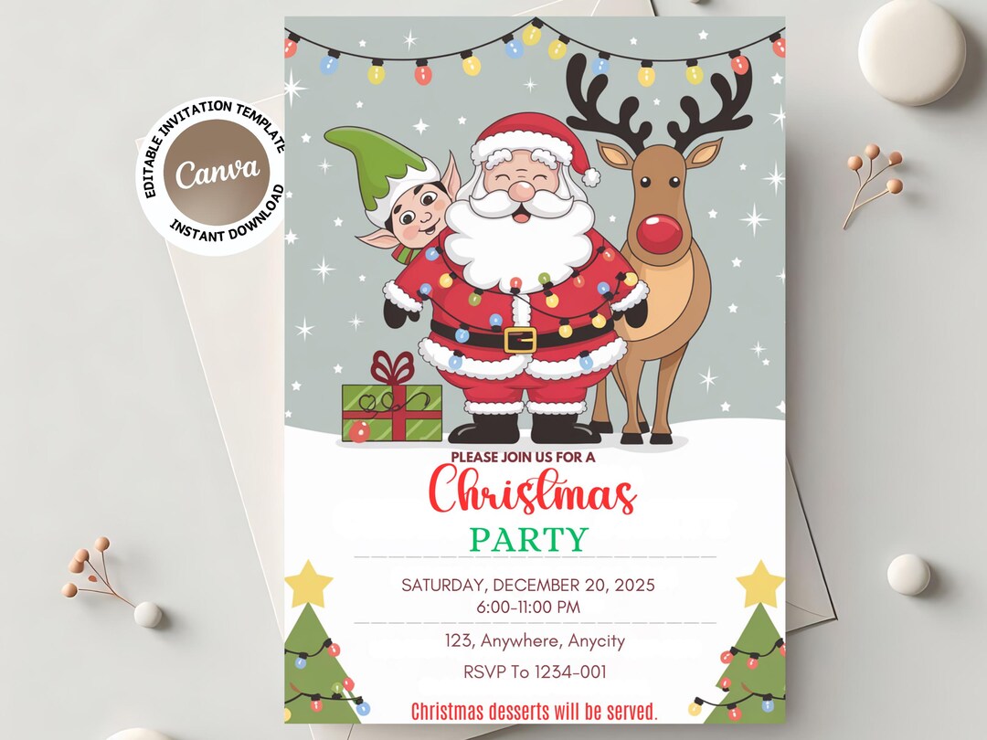 Editable Christmas Party Invitation Christmas Party Invitation ...
