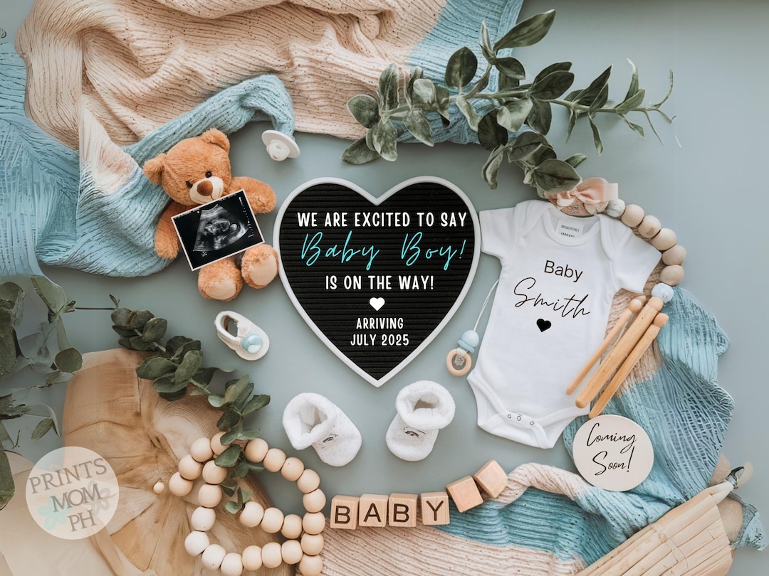 Boy Pregnancy Announcement Template It's a Boy Announcement Boy Baby ...
