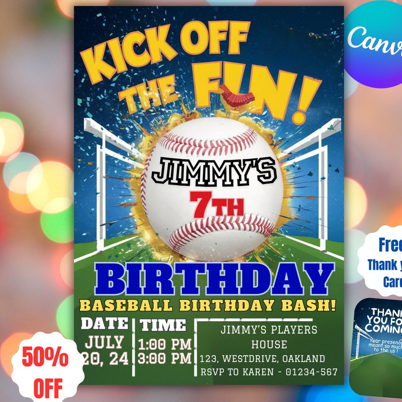 Baseball Invitation - Etsy