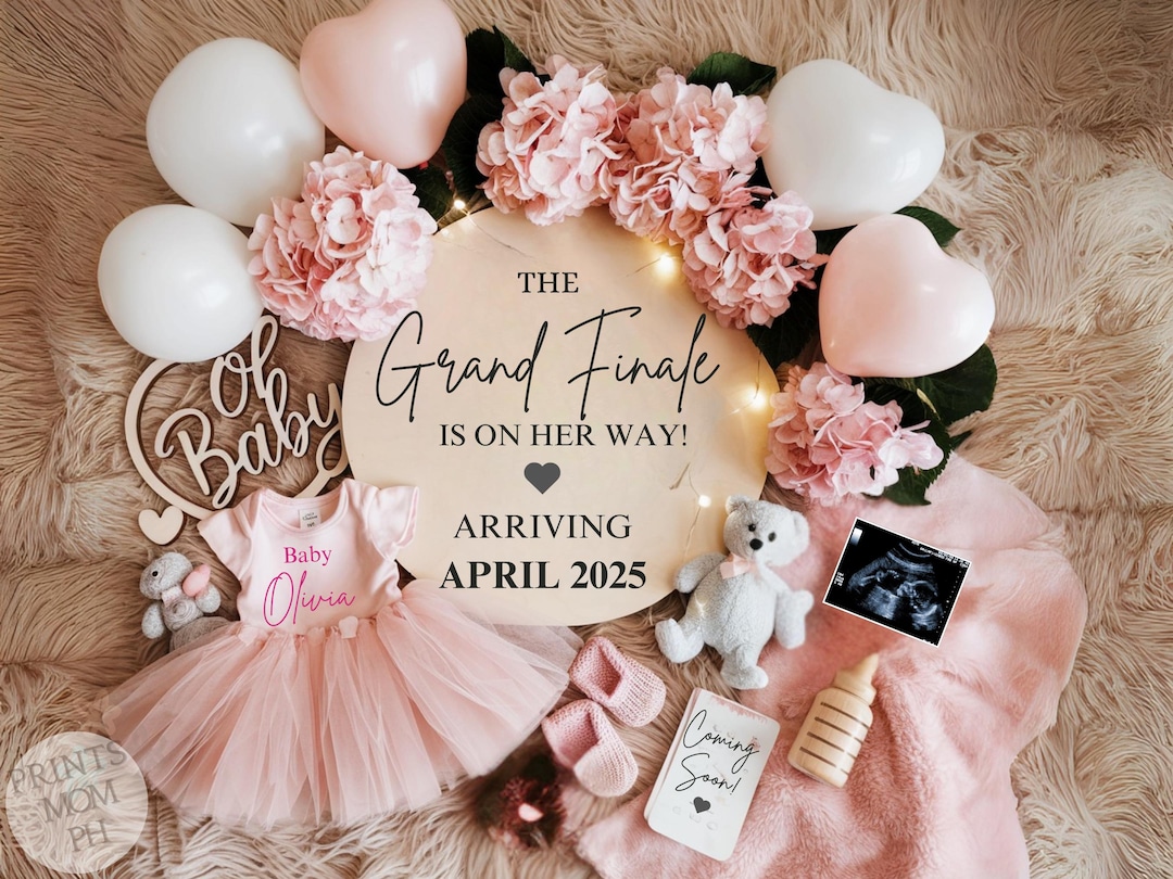 Girl Pregnancy Announcement Digital Boho Last Baby Girl Announcement It ...