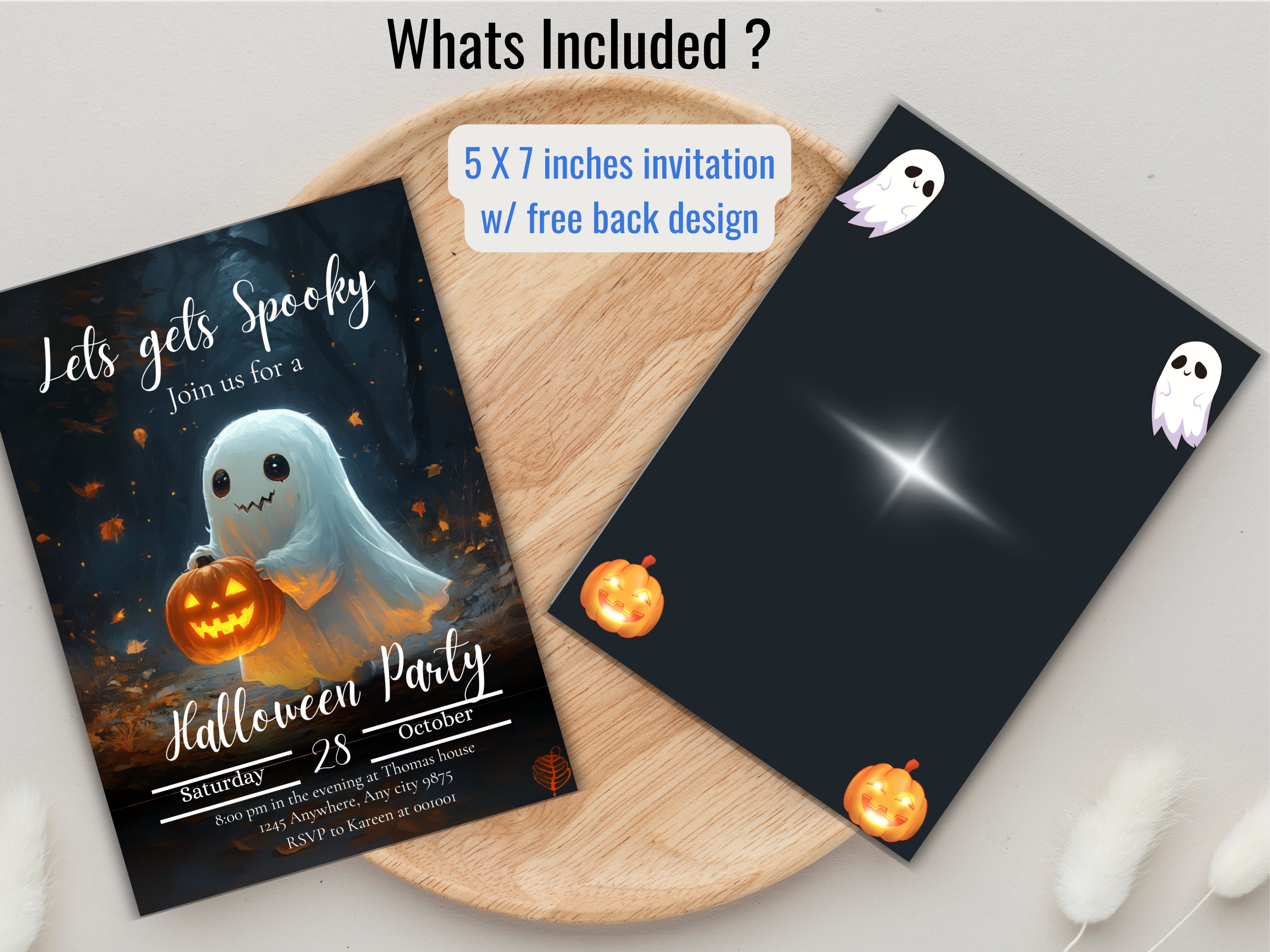 Spooky Halloween Costume Party Invitation - Kids Canva Template ...