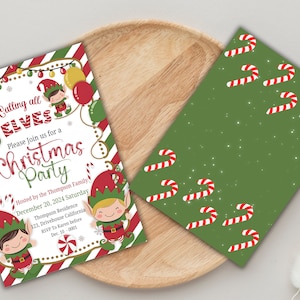 Editable Christmas Party Invitation Template Christmas Elves Kids ...
