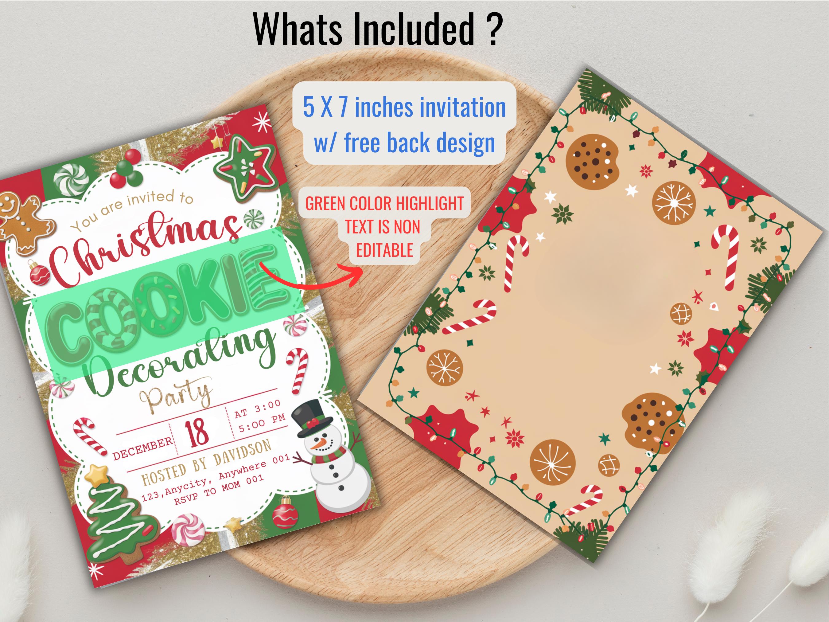 Christmas Cookie Party Invitation Decorating Party Invitation Holiday ...